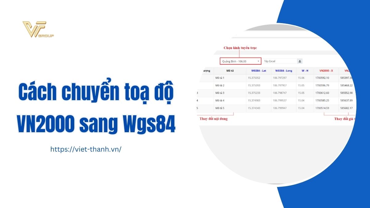Hướng dẫn cách chuyển toạ độ VN2000 sang Wgs84 chính xác