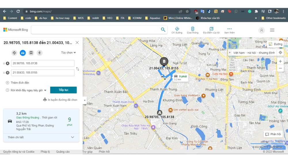 Phương pháp tính khoảng cách giữa 2 tọa độ GPS online