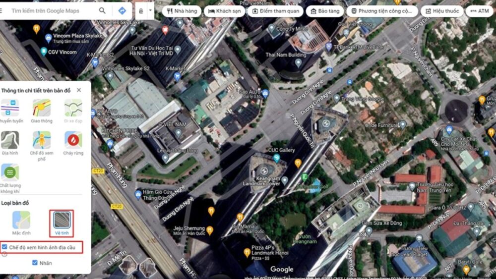 Bản đồ Google Maps vệ tinh: Hình ảnh 3D rõ nét