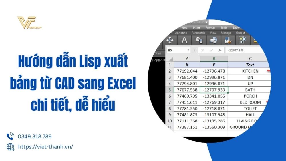 Hướng dẫn Lisp xuất bảng từ CAD sang Excel chi tiết, dễ hiểu
