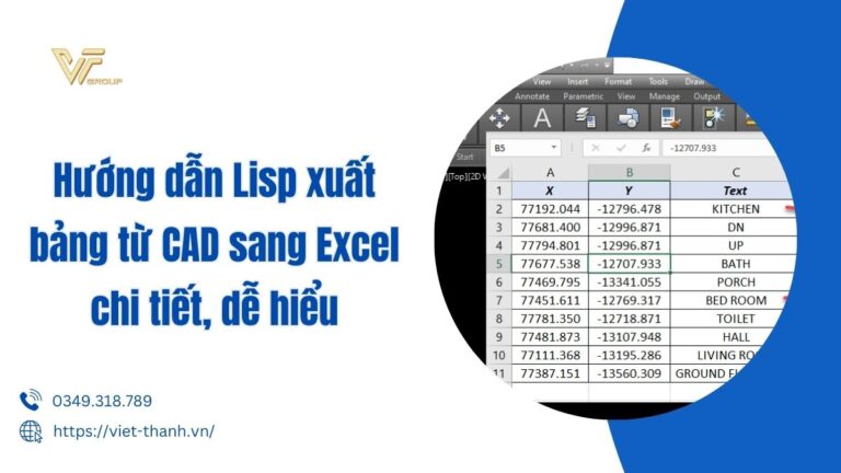 Hướng dẫn Lisp xuất bảng từ CAD sang Excel chi tiết, dễ hiểu