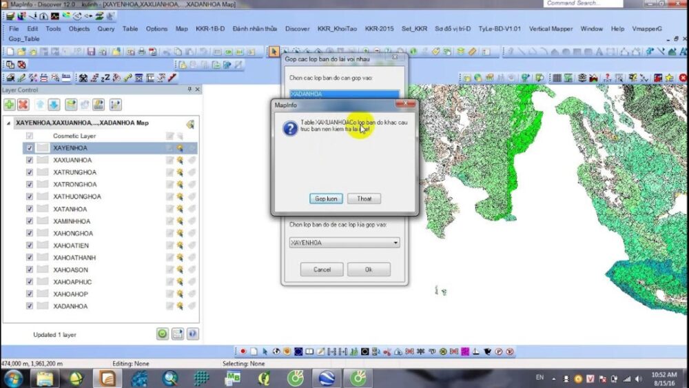 Tìm hiểu cách gộp nhiều tab trong MapInfo thành một và lưu ý