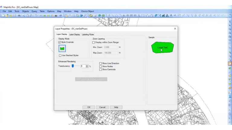 Hướng dẫn hiển Thị Nhãn Tự Động (Label) Trong MapInfo
