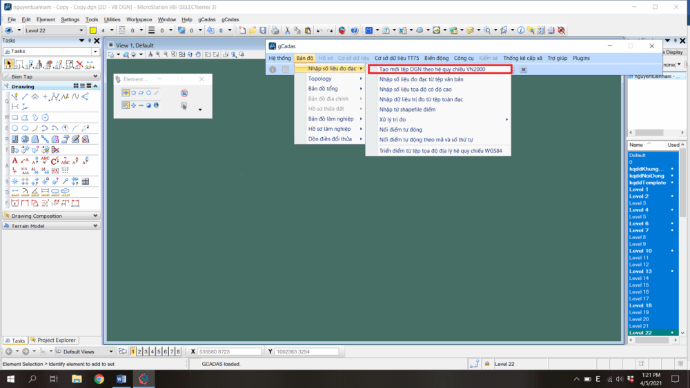 Quy trình xuất dữ liệu gCadas sang Famis chi tiết và lưu ý
